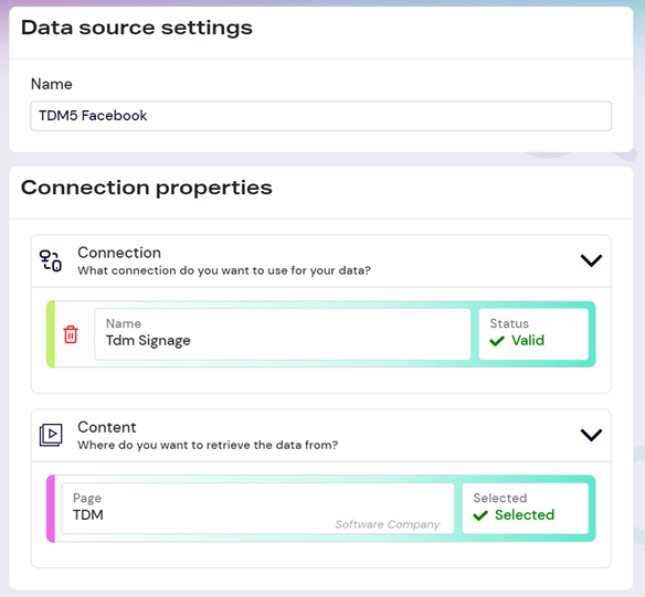 TDM5 - How To setup a Facebook data source – TDM Digital Signage